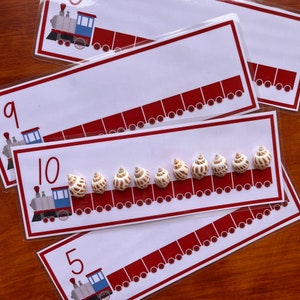 Play Dough Mat, Toddler Counting, Numbers 1-10, Trains, Printable, 1:1 ...