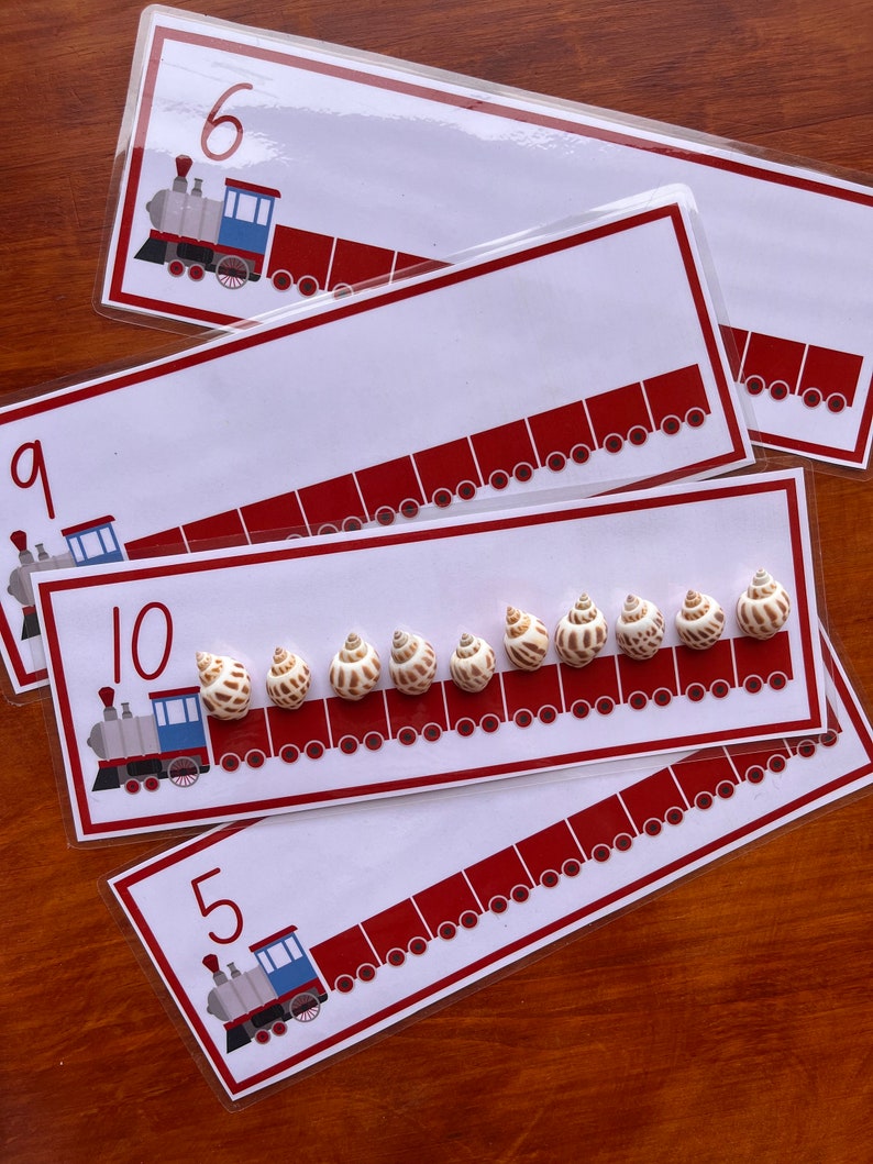 Play Dough Mat, Toddler Counting, Numbers 1-10, Trains, Printable, 1:1 ...