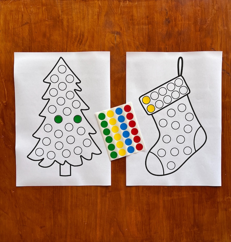 Dot Sticker Activity, Christmas, Toddler Craft, Fine Motor Skills ...