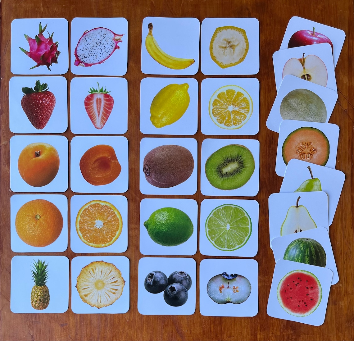Fruit Cross Section Matching, Memory, Flashcards, Instant Download ...