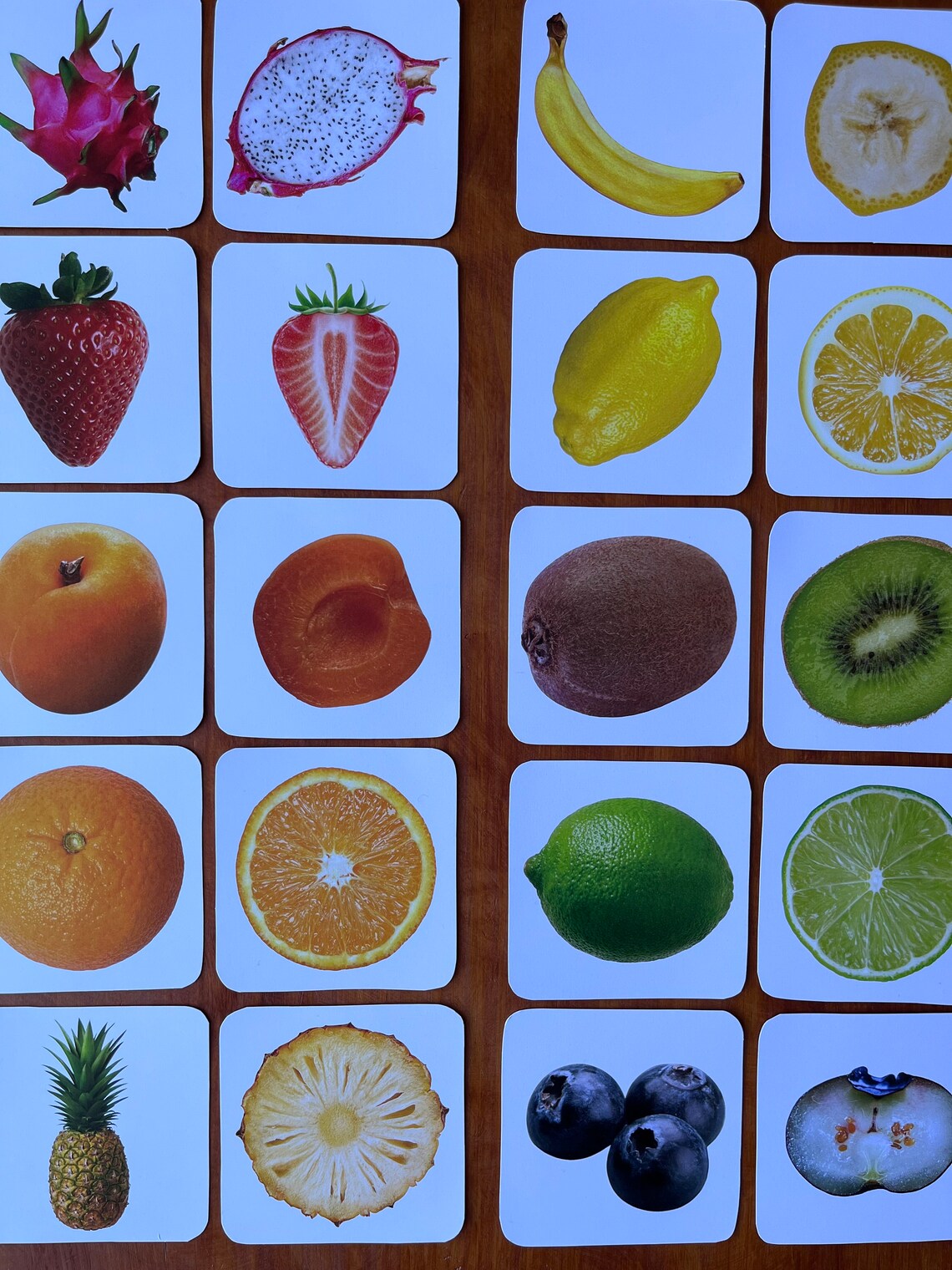 Fruit Cross Section Matching, Memory, Flashcards, Instant Download ...