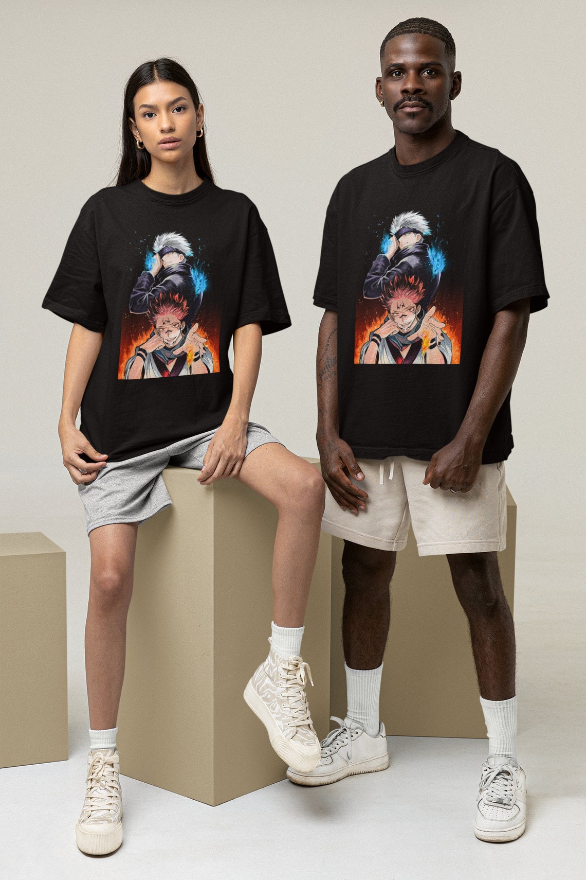 Satoru Gojo & Sukuna Anime Shirt Jujutsu Anime JJK Merch - Etsy