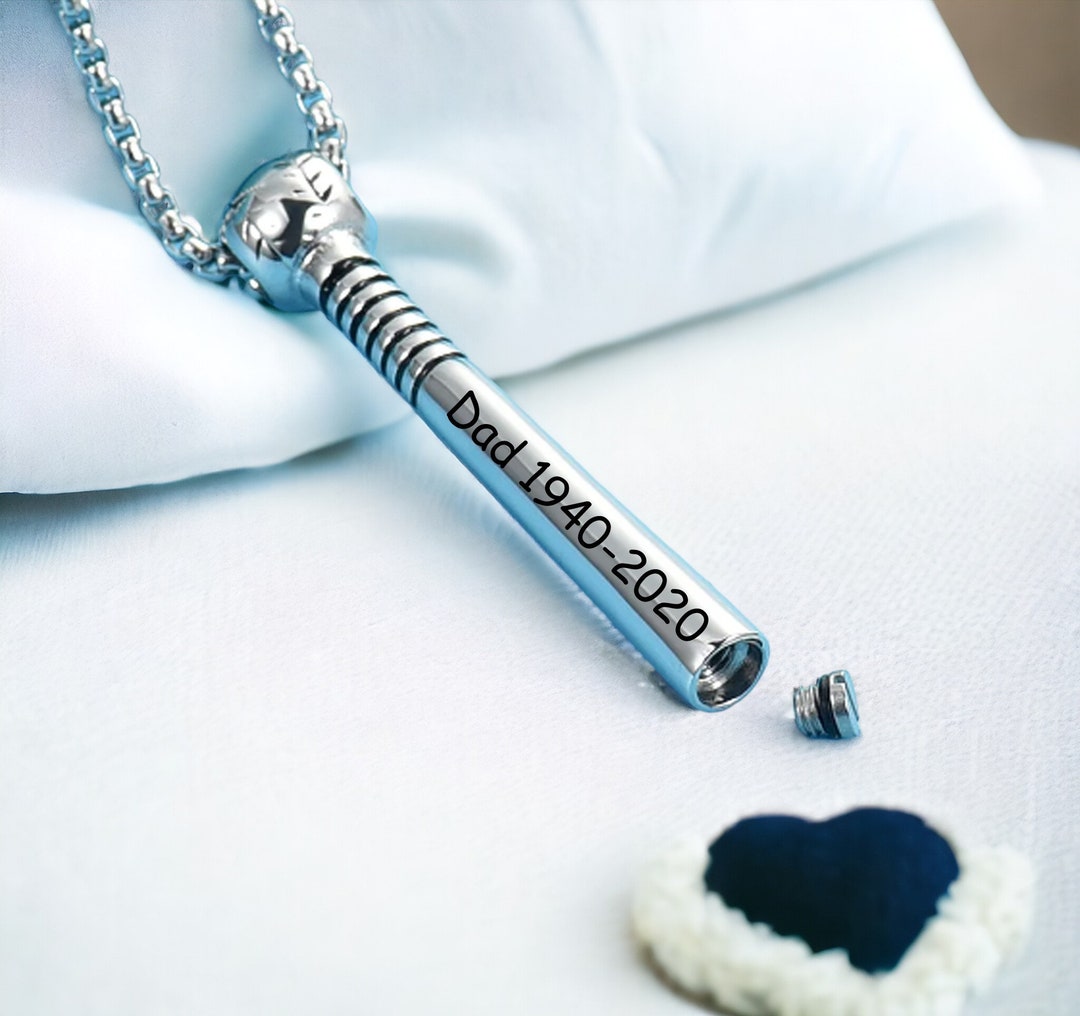 Keepsake Urn Baseball Bat Cremation Necklace for Dog and Human Ashes ...