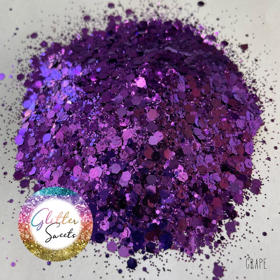 Grape Glitter, Purple Glitter, Chunky, Glitter for Tumblers, Craft ...