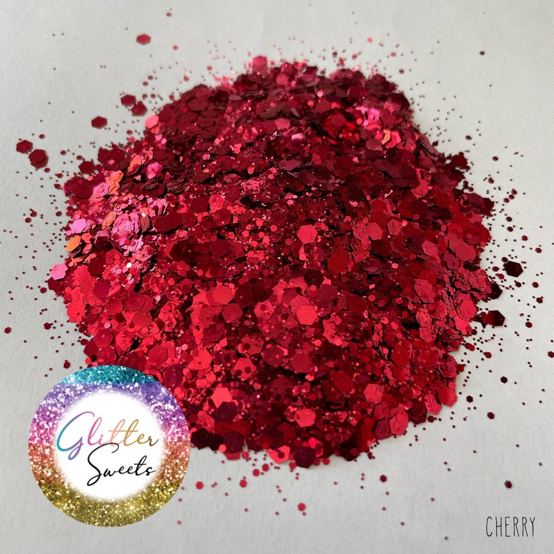 Cherry Glitter, Red Glitter, Chunky Mix, Glitter for Tumblers, Craft ...