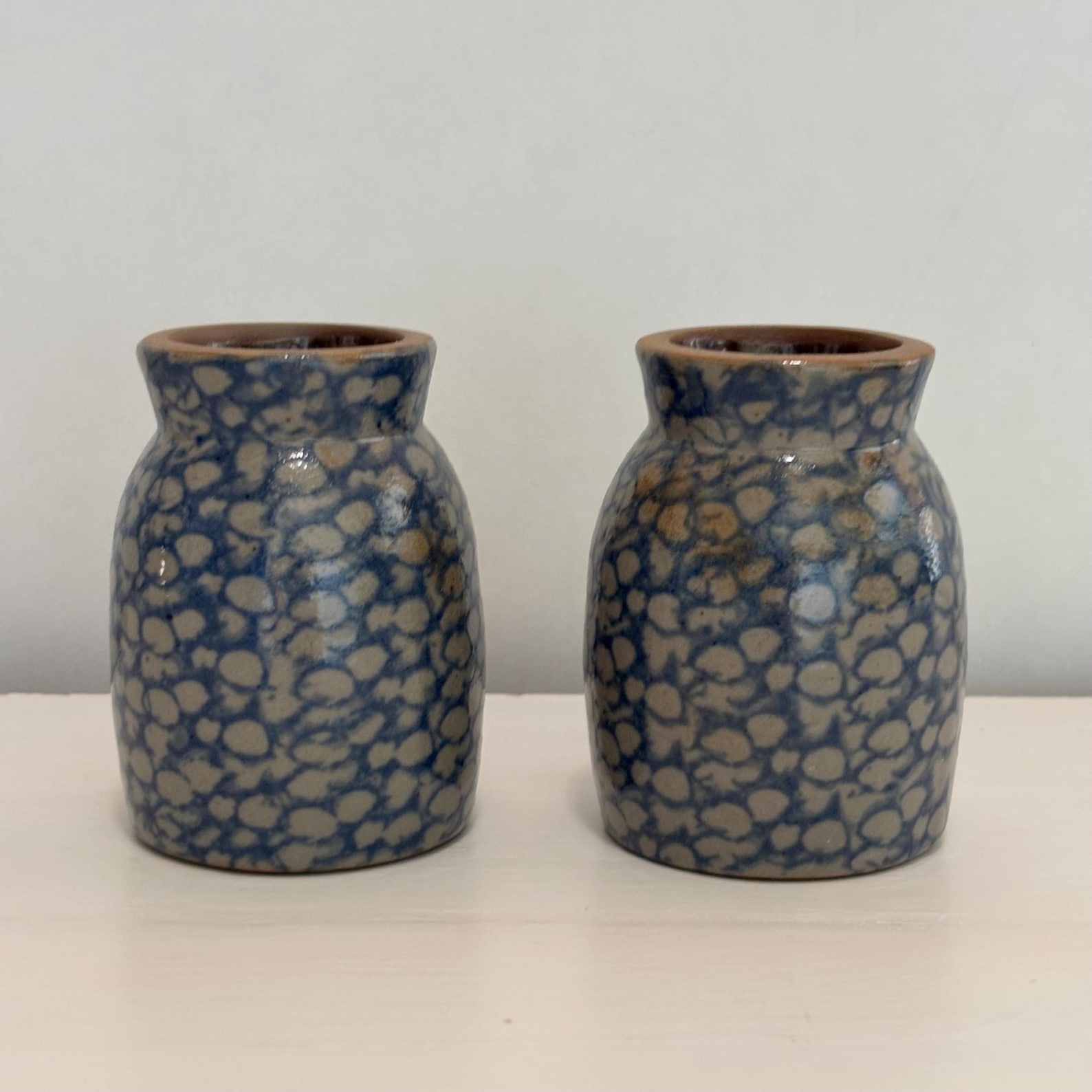 Vintage Beaumont Bros. Pottery BBP Set of 2 Mini Crocks/vases Blue ...