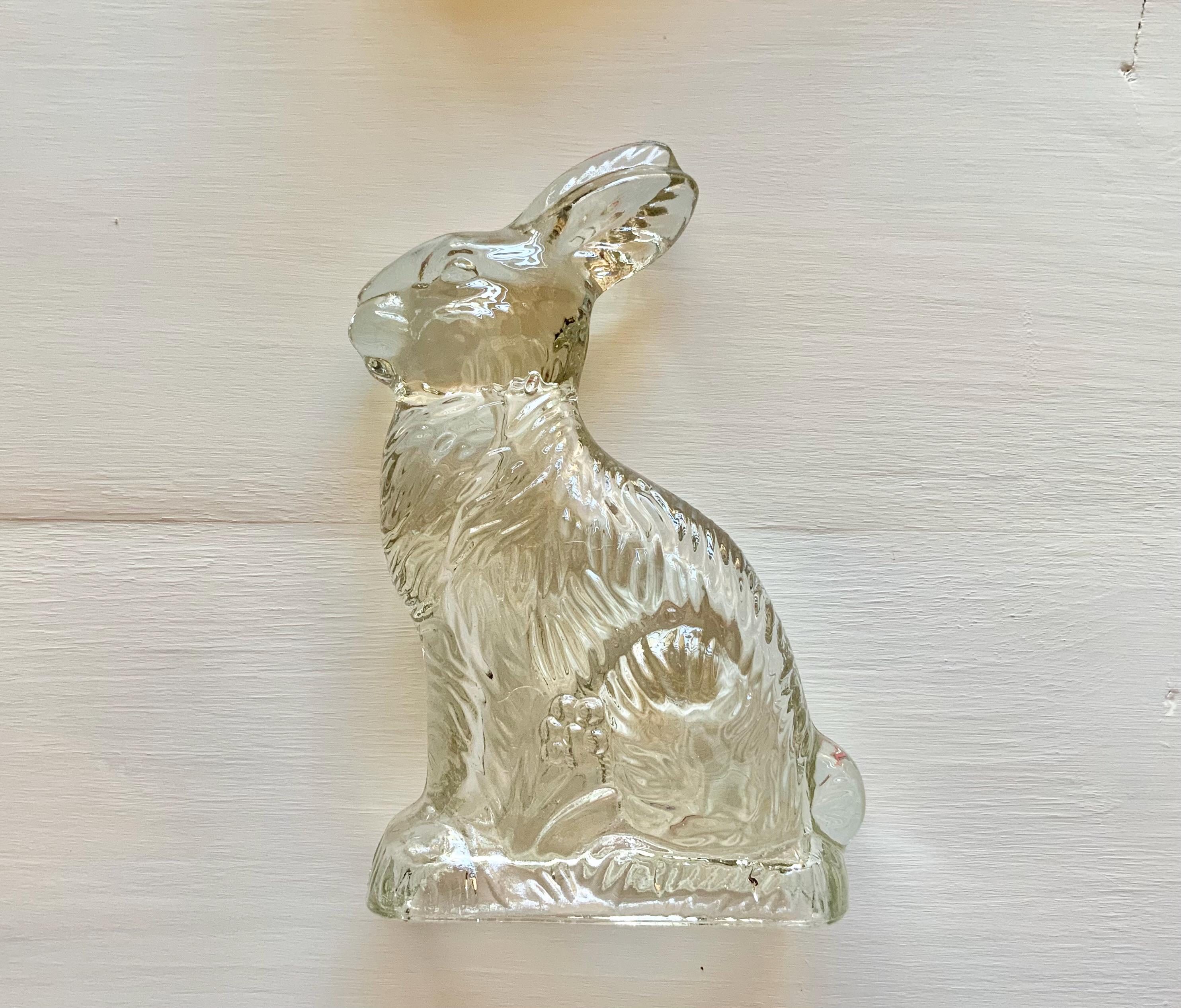 Vintage J.H. Millstein Molded Glass Rabbit 1940’s Candy Container ...