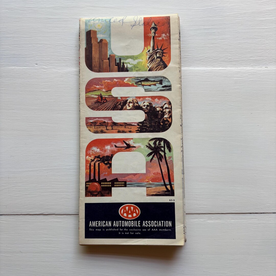 Vintage United States of America USA AAA Road Map 1960s - Etsy