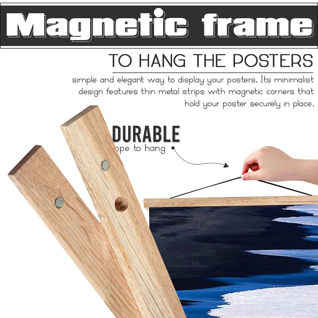 Magnetic Frame Magnetic Wood Frame for Wall Hanging 36-inch Magnetic ...
