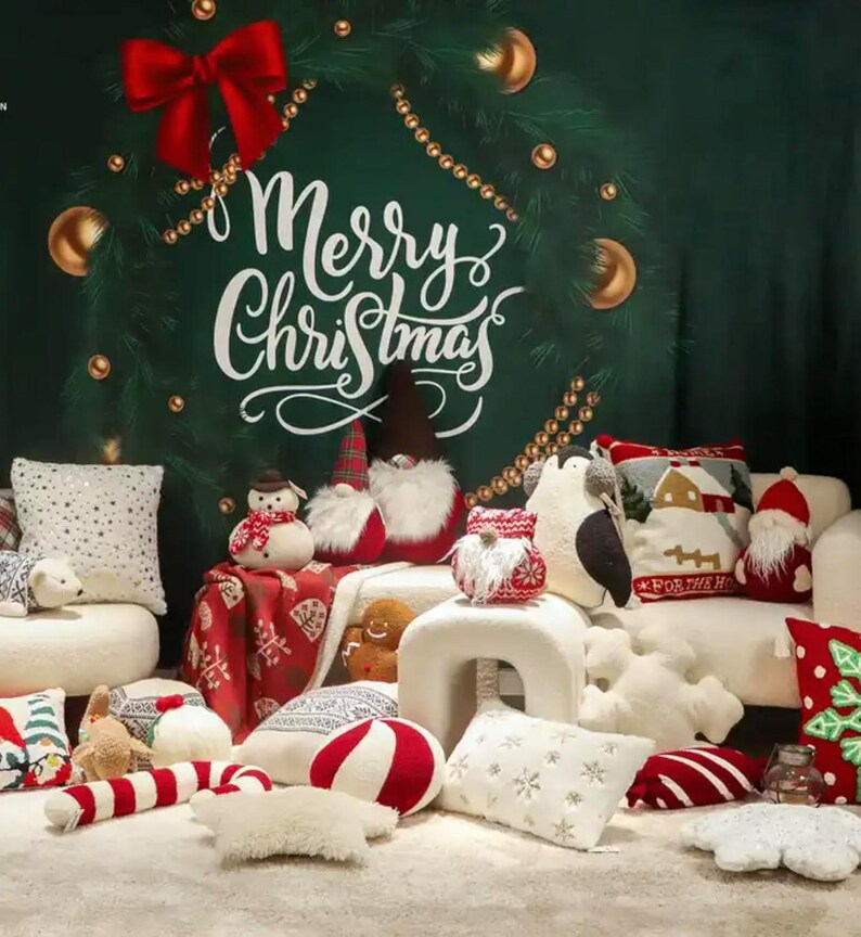 Christmas White Snow Flake Flower Shape Sherpa Plush Cushion Pillow ...