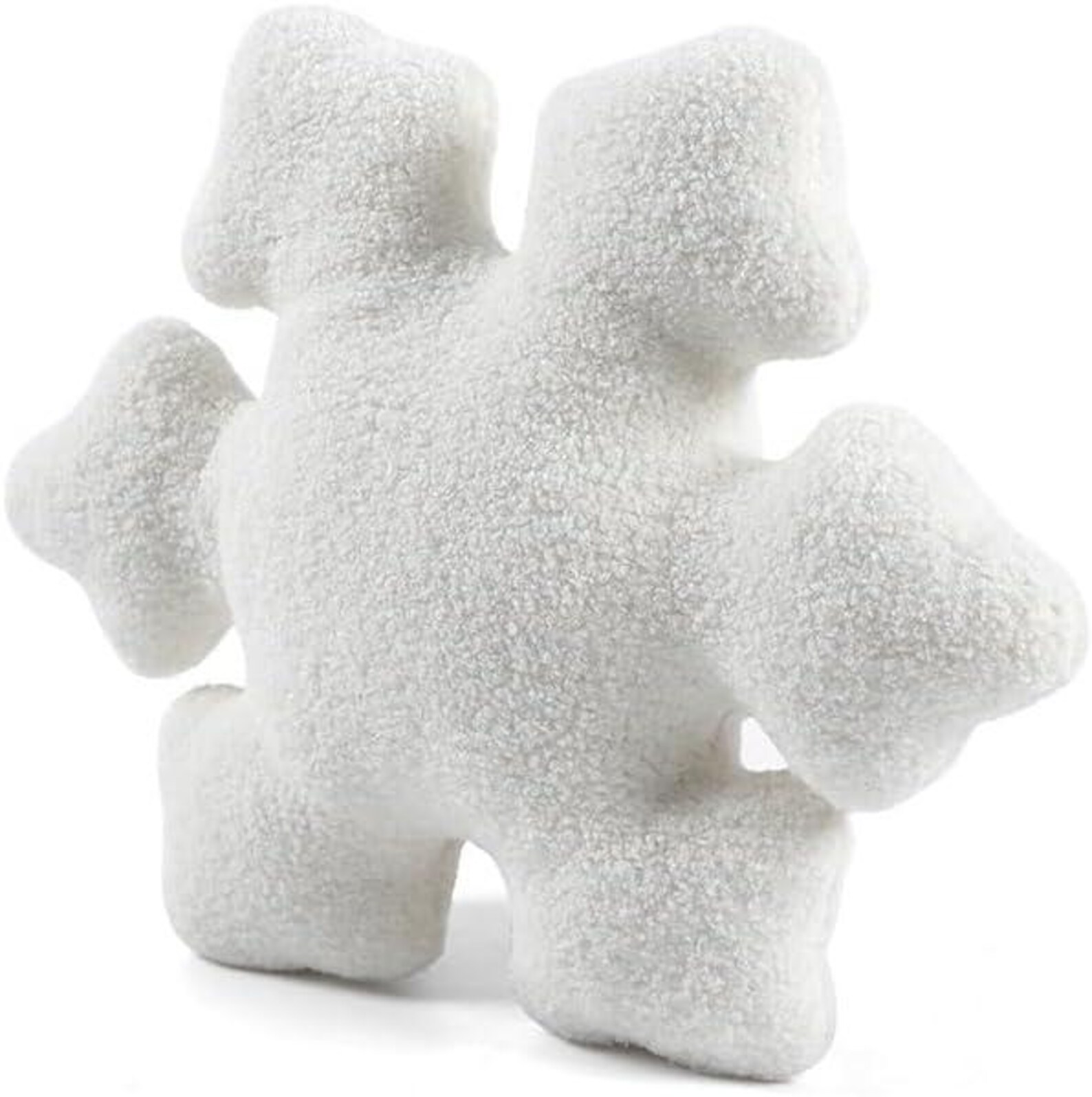 Christmas White Snow Flake Flower Shape Sherpa Plush Cushion Pillow ...