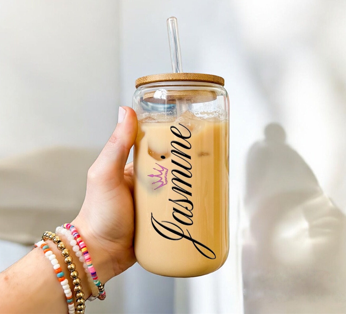 Cute Personalized Cold Brew Iced Coffee Cup Custom Housewarming Bamboo ...