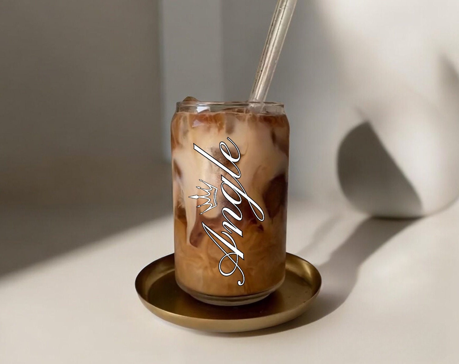 Cute Personalized Cold Brew Iced Coffee Cup Custom Housewarming Bamboo ...