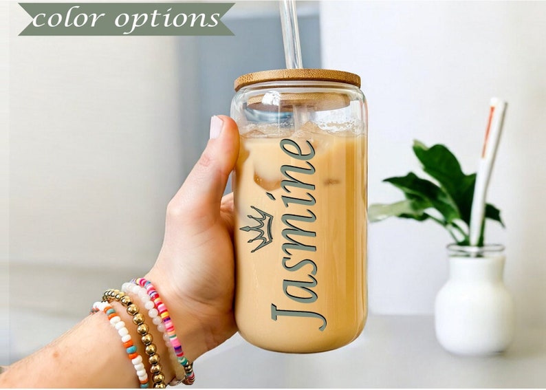 Cute Personalized Cold Brew Iced Coffee Cup Custom Housewarming Bamboo ...