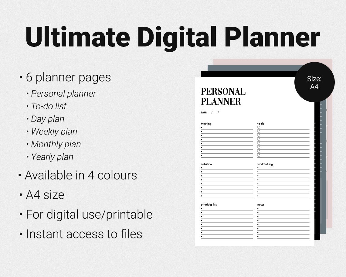 2024 Ultimate Digital Planner | Printable PDF | 6 Digital Planner Pages ...