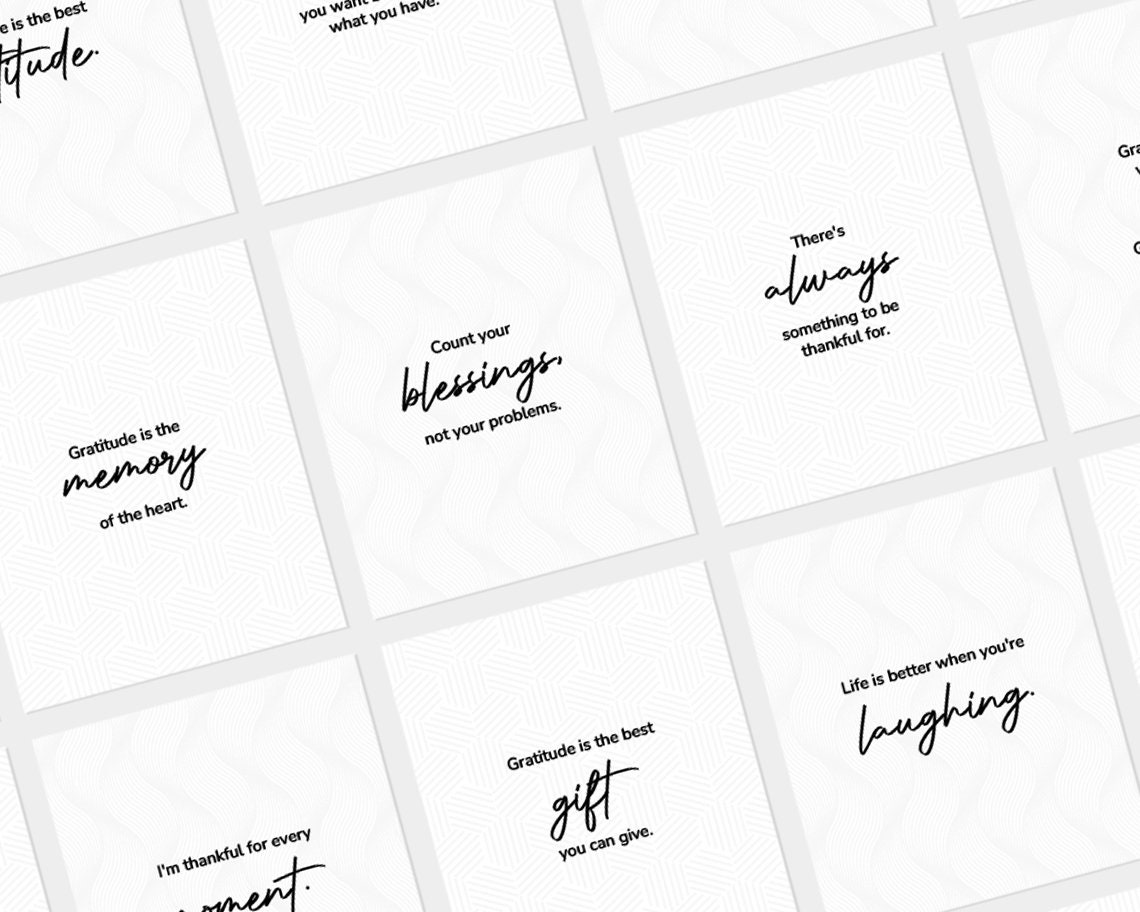 50 Printable Gratitude Card Deck | Inspirational Quote Cards | Positive ...