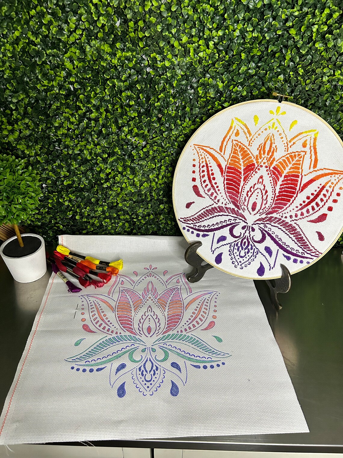 Lotus Flower, Stamped Cross Stitch Pattern, Suitable for Beginners ...