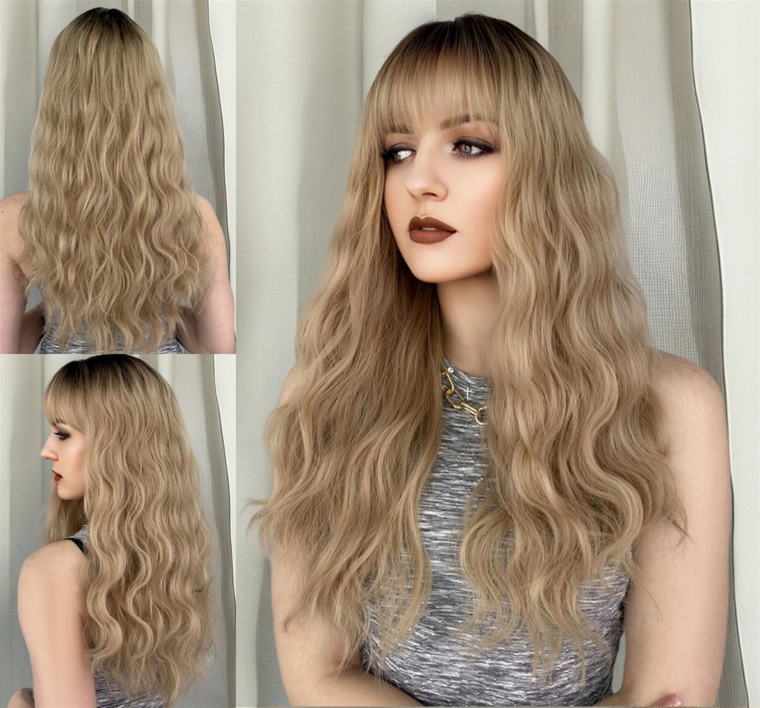 Pretty Long Curly Blonde Wig Classic 26'' Curly Wavy - Etsy