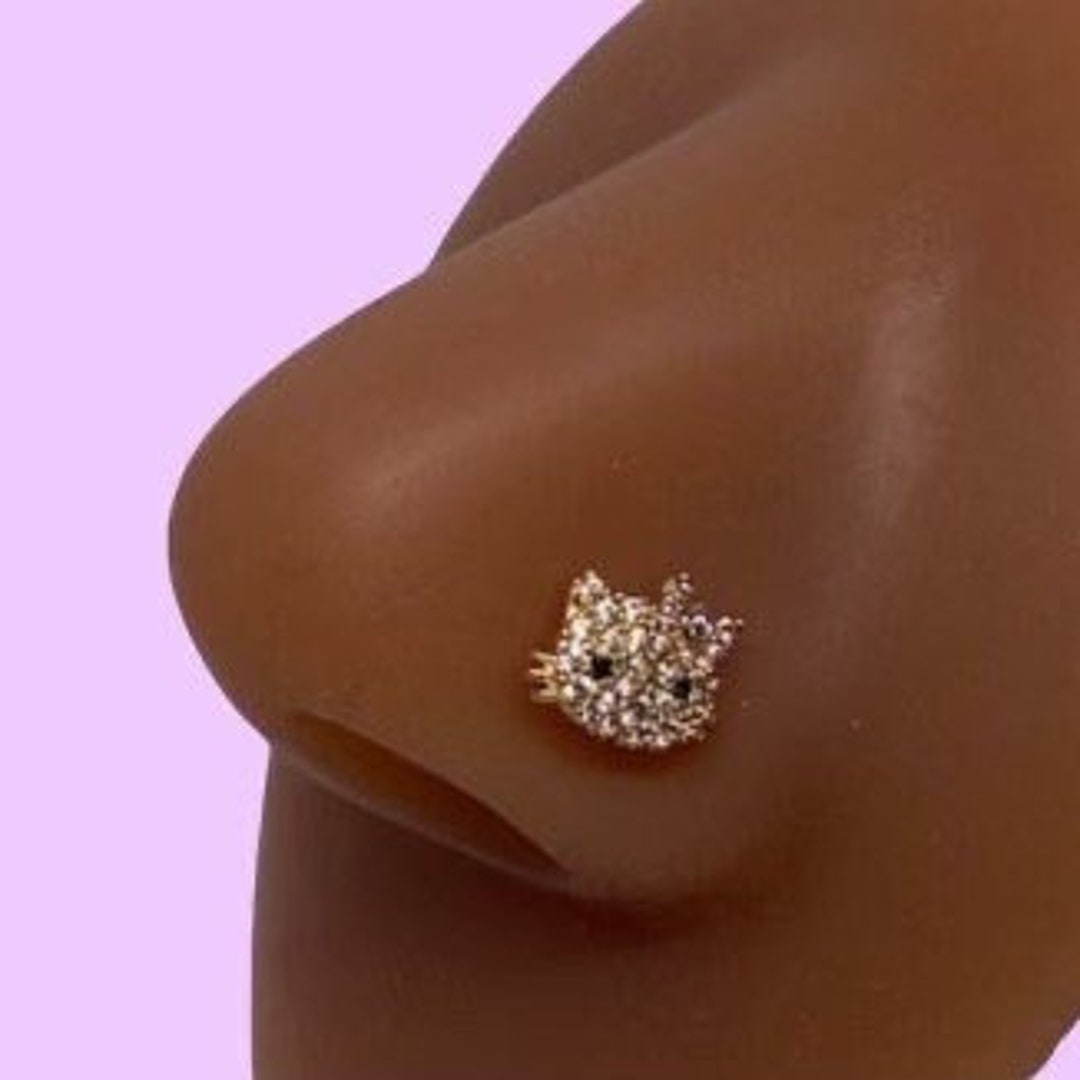 Hello Kitty Nose Stud Icy Cat Nose Ring - Etsy
