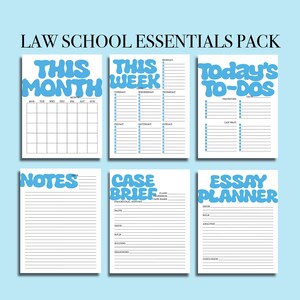 Law School Essential Pack, Student Planner, Law School Notes Pack ...