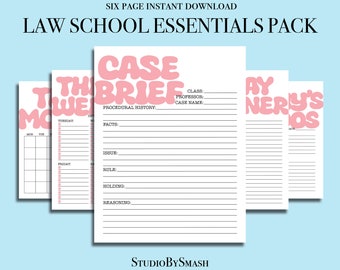 Law School Essential Pack, Student Planner, Law School Notes Pack ...