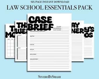 Law School Essential Pack, Student Planner, Law School Notes Pack ...
