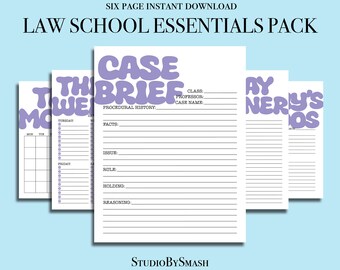 Law School Essential Pack, Student Planner, Law School Notes Pack ...