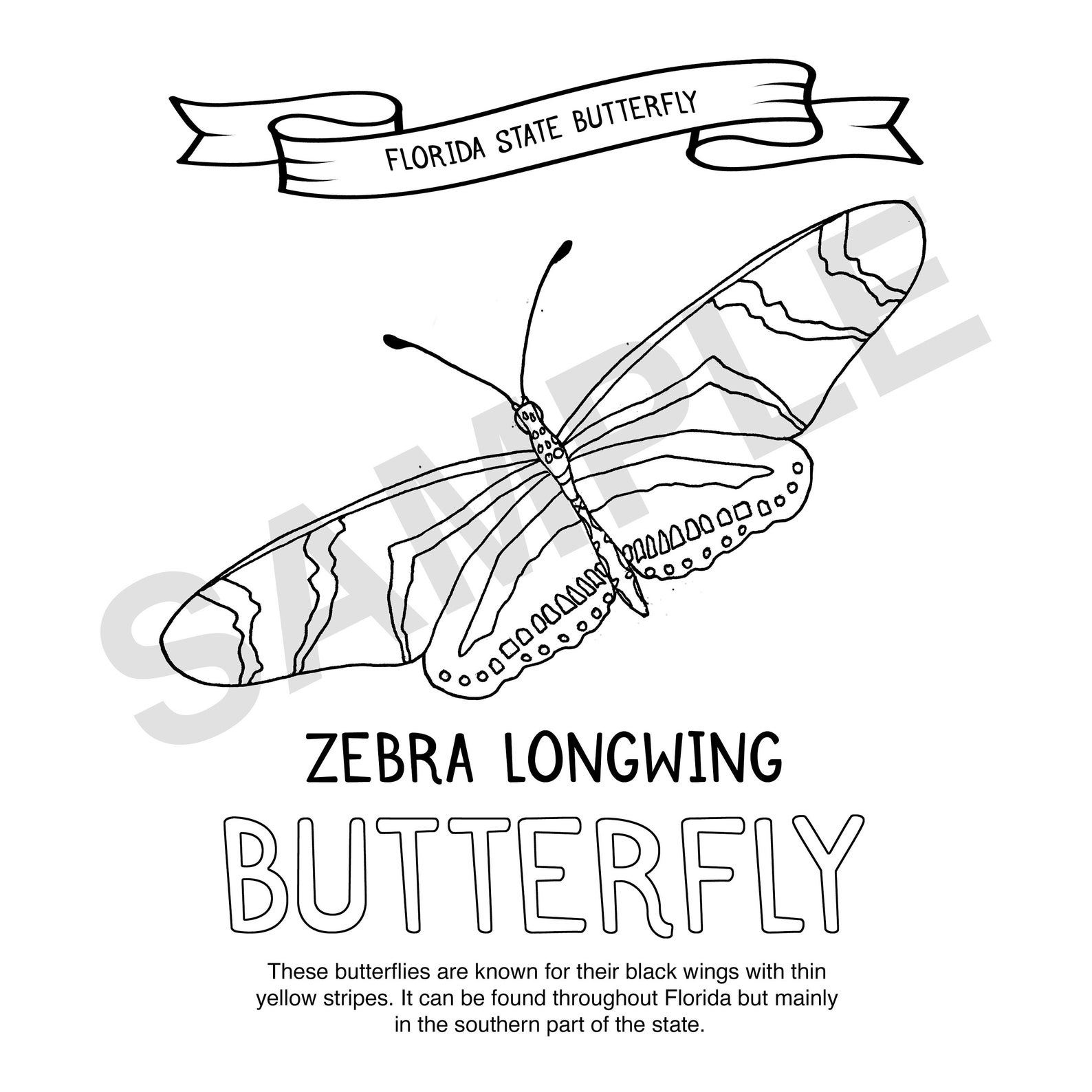 Florida State Symbols Coloring Pages | Printable Coloring USA Facts - Etsy