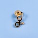Black/gold Stethoscope Pin, Handmade Medical Accessory, Nurse Gift ...