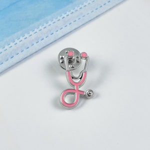Pink Stethoscope Pin, Handmade Medical Accessory, Nurse Gift, Doctor ...