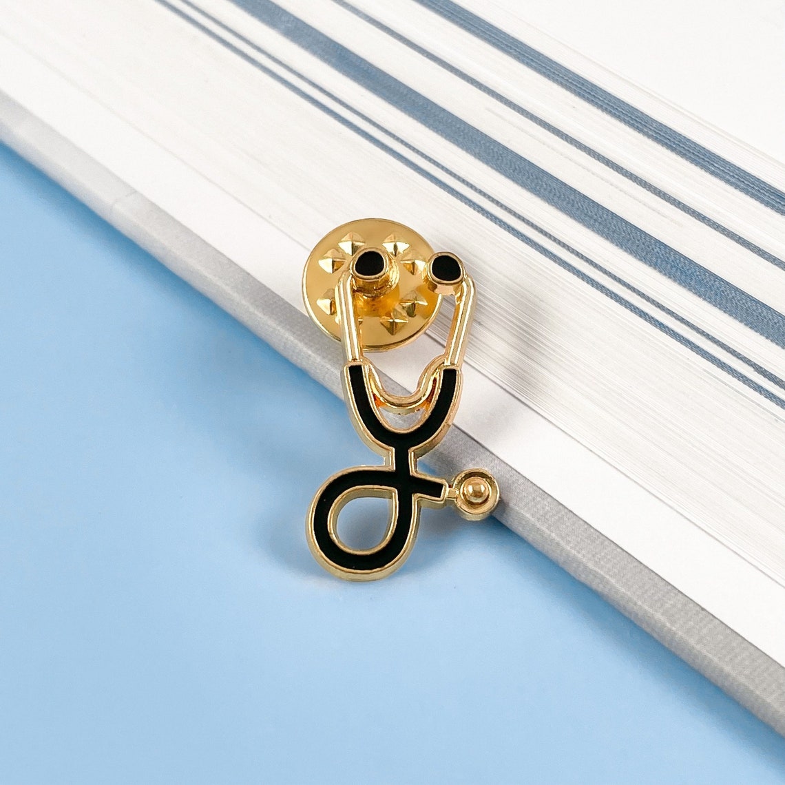 Black/gold Stethoscope Pin, Handmade Medical Accessory, Nurse Gift ...