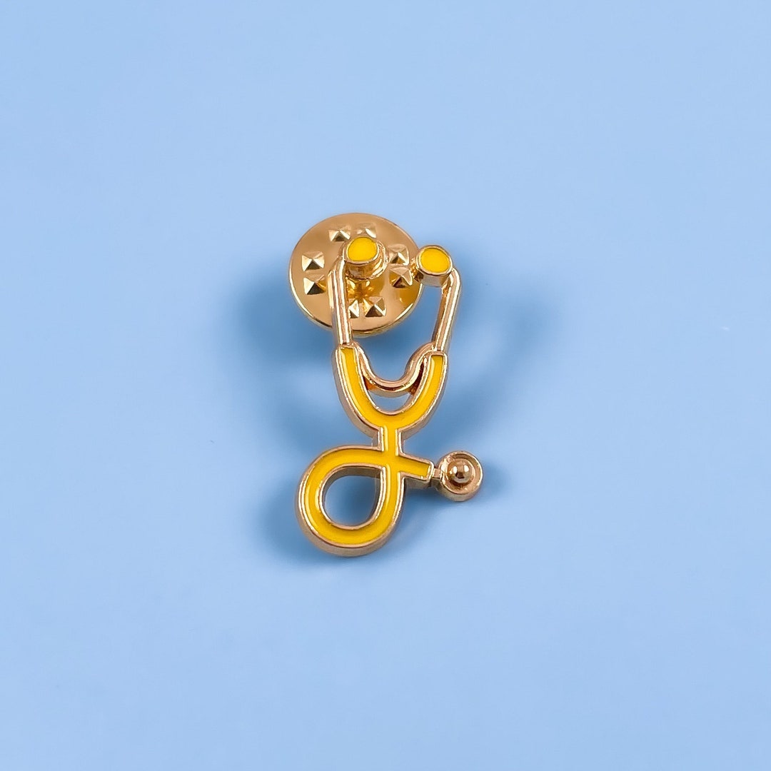 Yellow Gold Stethoscope Pin, Medical Professional Gift, Nurse Doctor ...