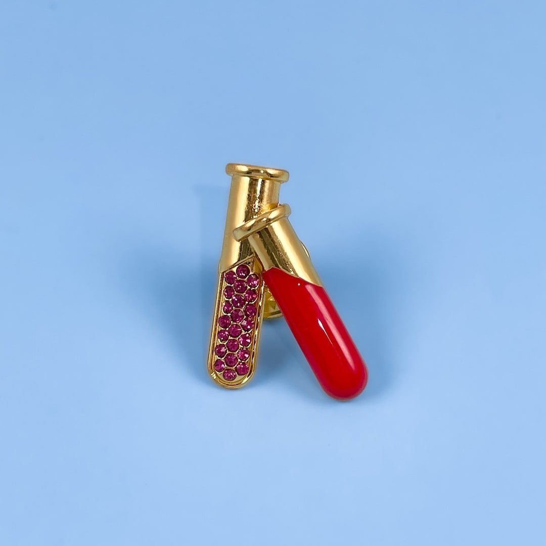 Sparkling Test Tube Pin, Handmade Science Jewelry, Lab Accessory ...