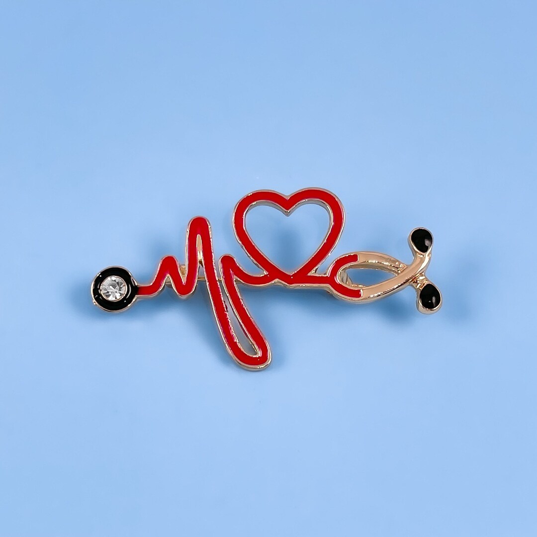 Stethoscope Heartbeat Pin - Etsy