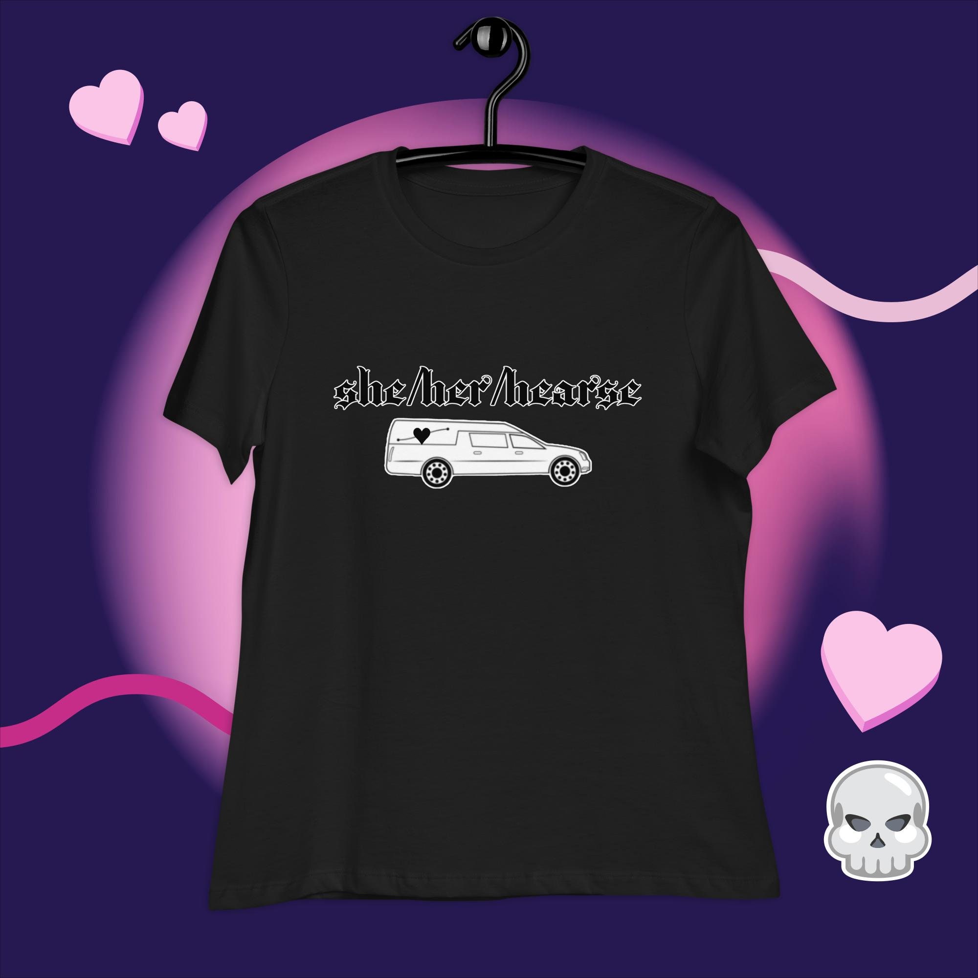 Sheherhearse Spooky Femme Goth Pronouns Halloween Womens Relaxed T Shirt Etsy
