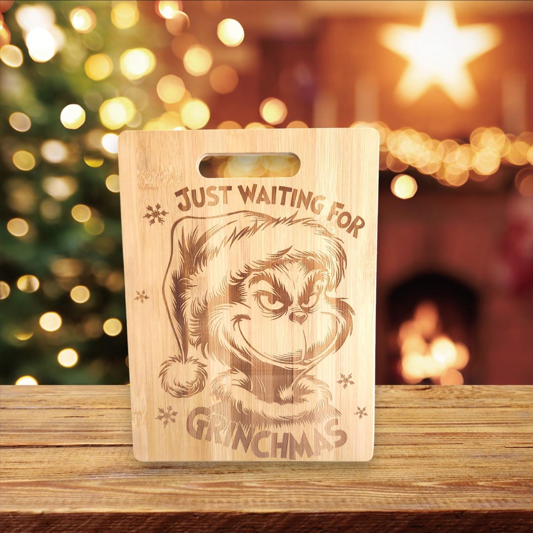 Grinch Laser Engraved Bamboo Cutting Board - Etsy