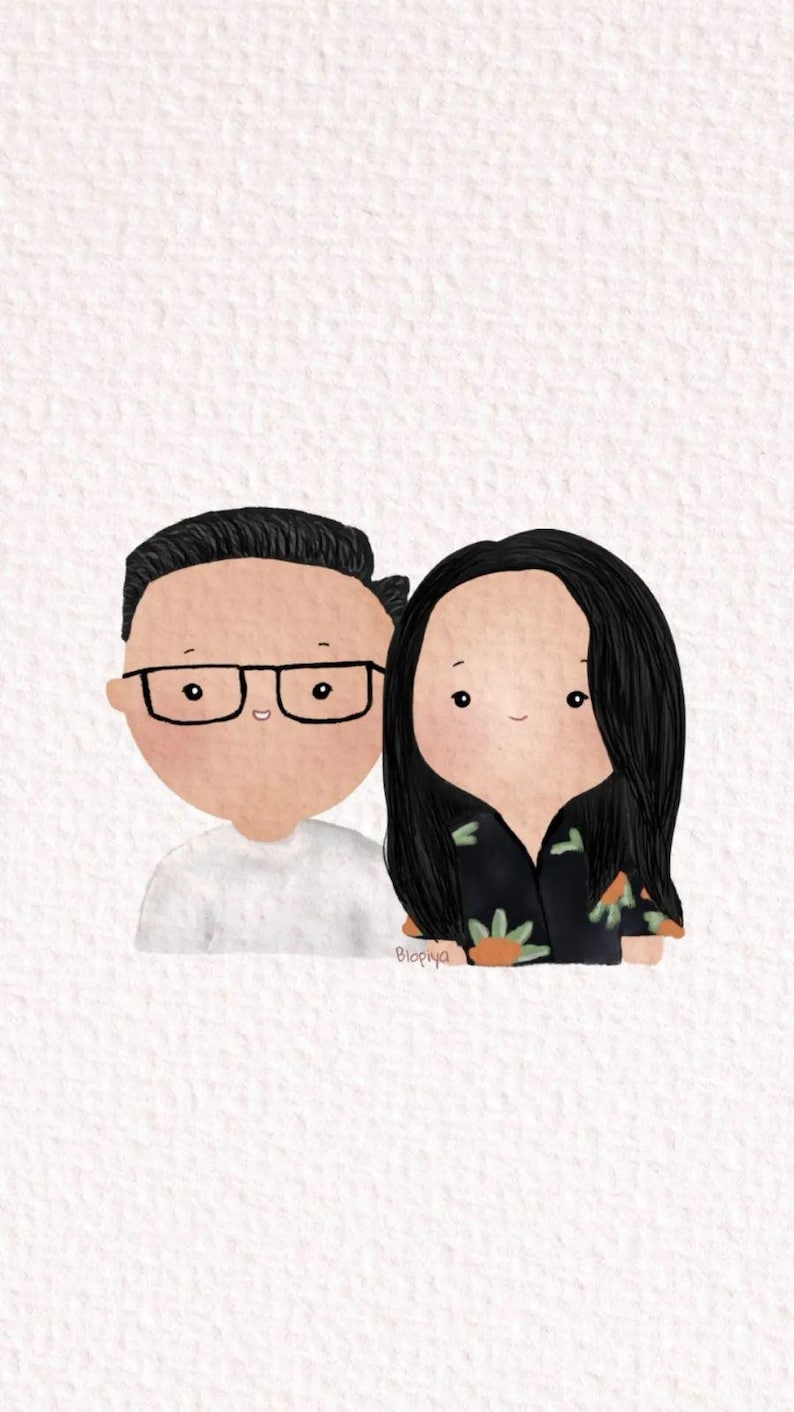 Custom/personalized Chibi Portrait | Couple & Family Illustration Gift ...