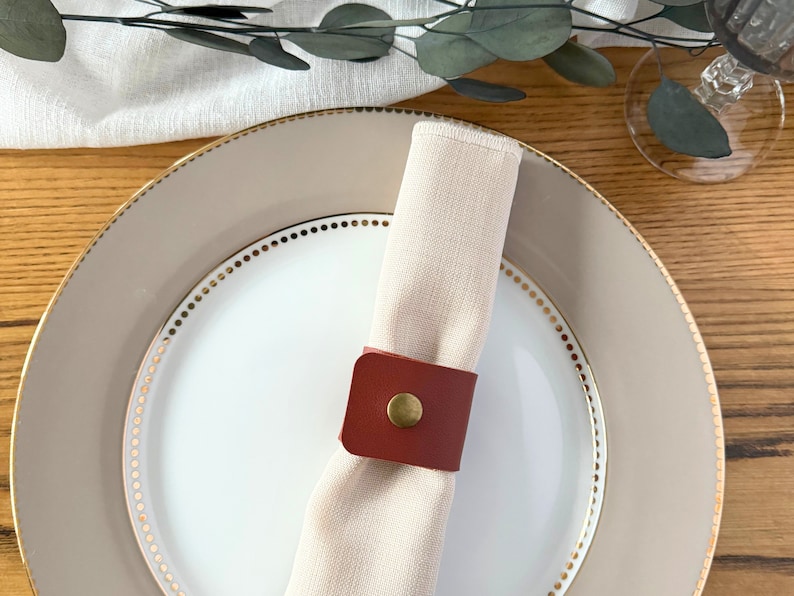Napkin Ring Leather Table Setting for Wedding Boho Table Decor ...
