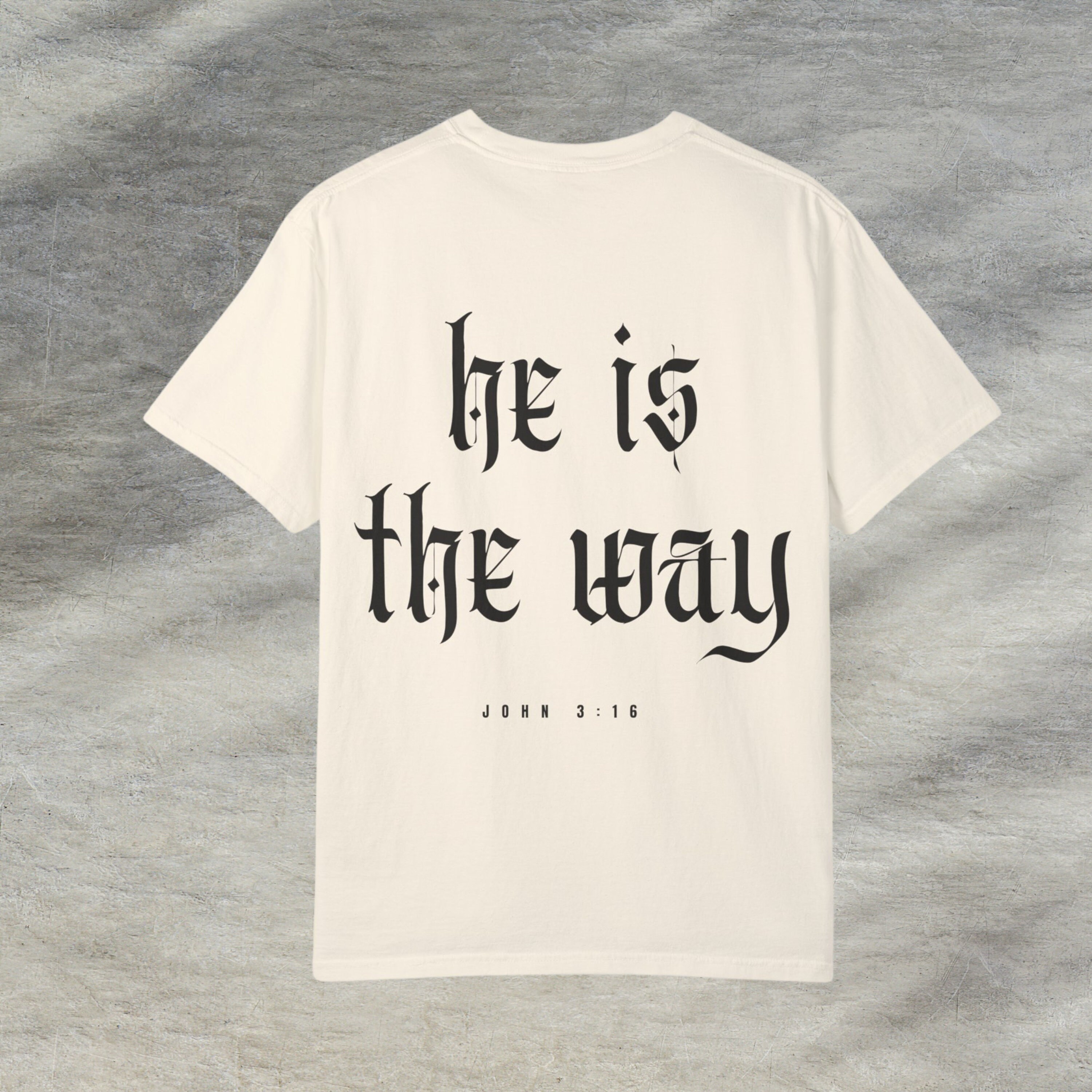 Men Christian Shirts Gift for Him, Ivory Oversized 'he is the Way' Tee ...