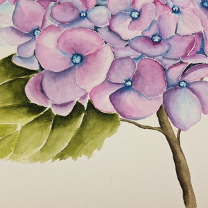 Hydrangea Flower Original Watercolor - Etsy