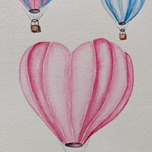 Heart-shaped Hot Air Balloons Original Watercolor - Etsy