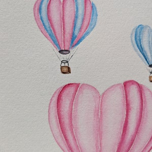 Heart-shaped Hot Air Balloons Original Watercolor - Etsy
