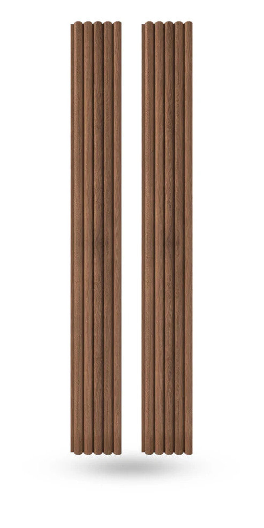 Rounded Slat Antique Oak Wood Panels 3D Wall Paneling Heavy-duty Veneer ...