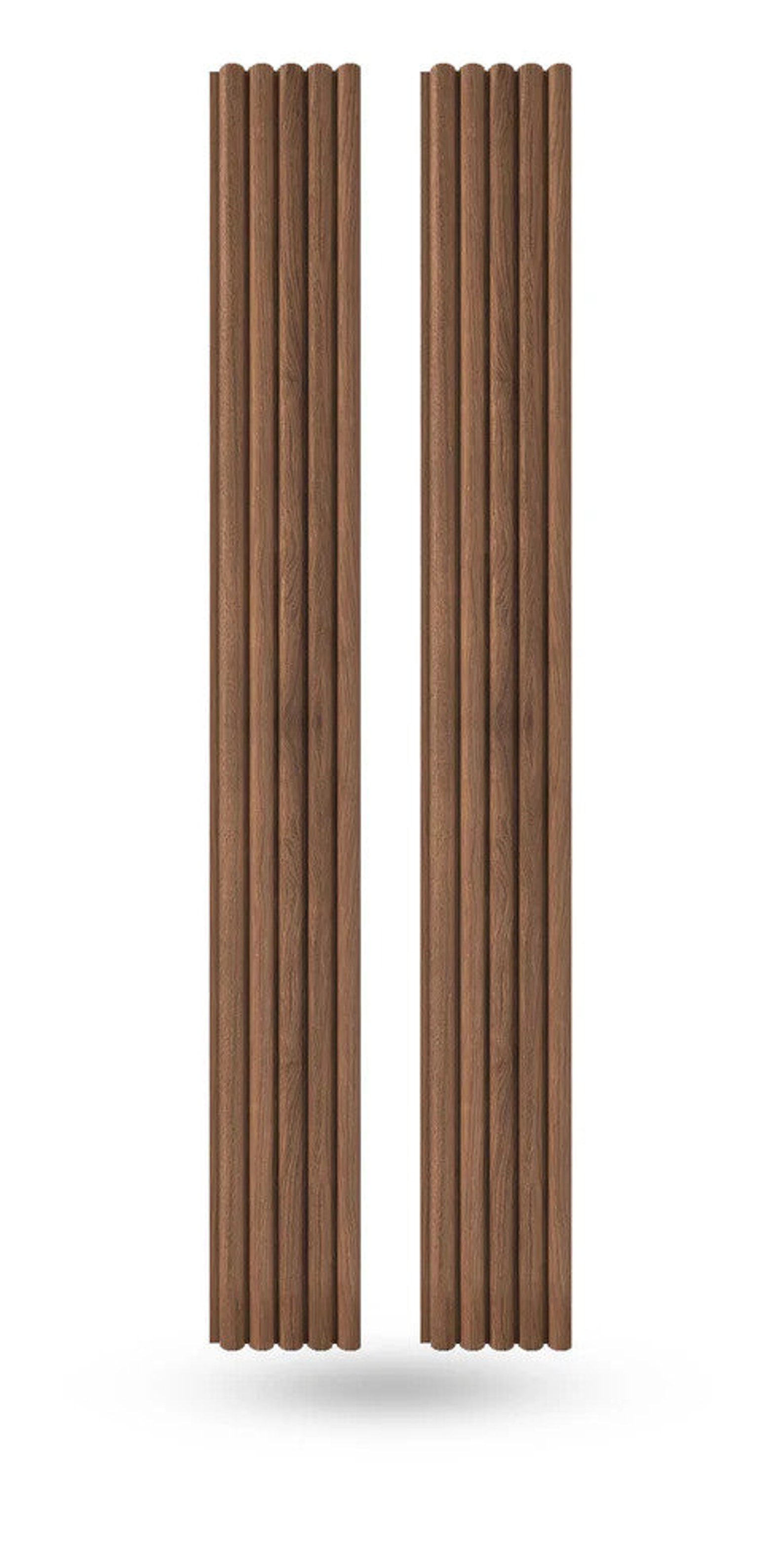 Rounded Slat Antique Oak Wood Panels 3D Wall Paneling Heavy-duty Veneer ...