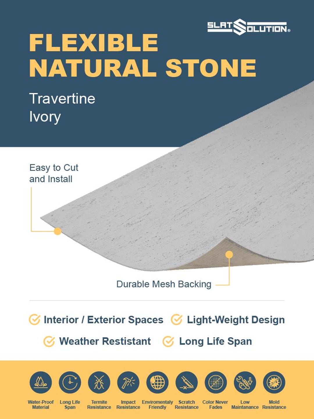 3D Wall Panels in Travertine White, Soft Stone PVC Panels 24x47 ...