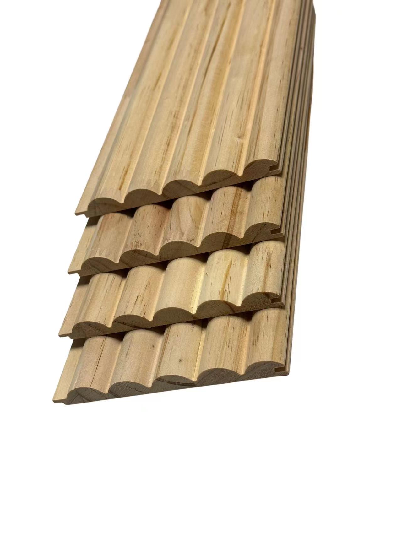 94h X 5w X 0.5d 3 Grid Semi Circle Slat Multi-purpose Wood Accent Wall ...