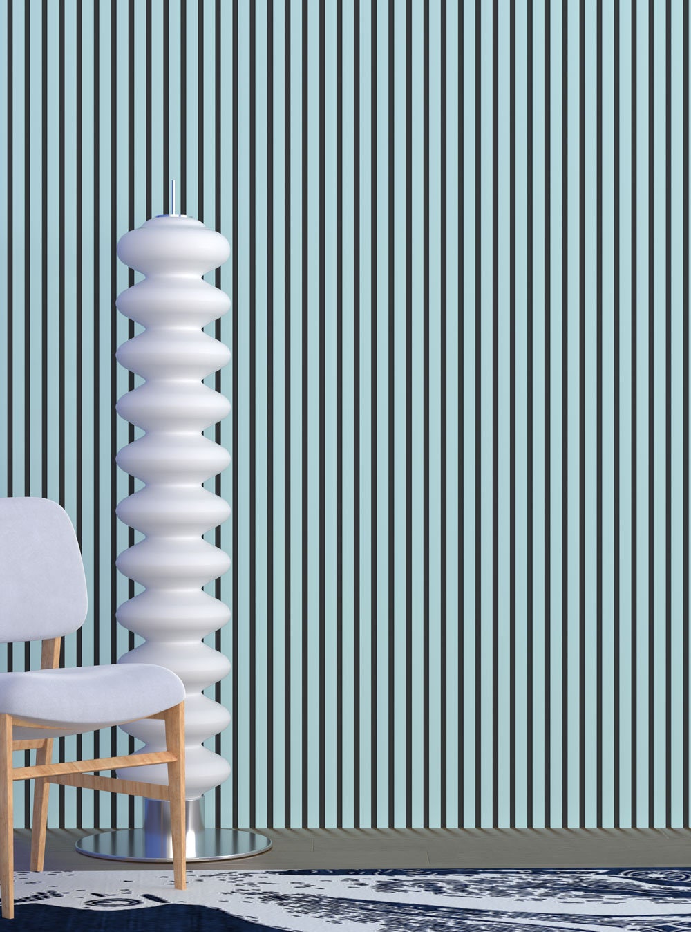 Sky Blue Acoustic Slat Wood Accent Wall Panels Limited Edition - Etsy UK