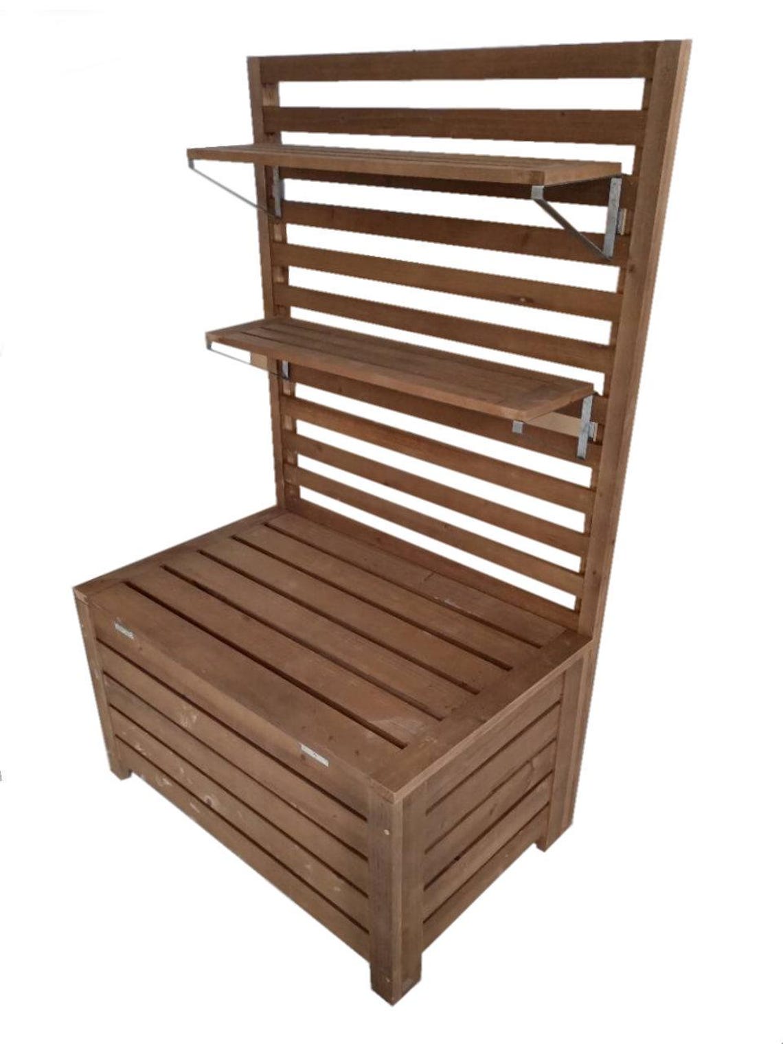 Indoor and Outdoor Wooden Retail Display Shelf With Storage, Outdoor ...