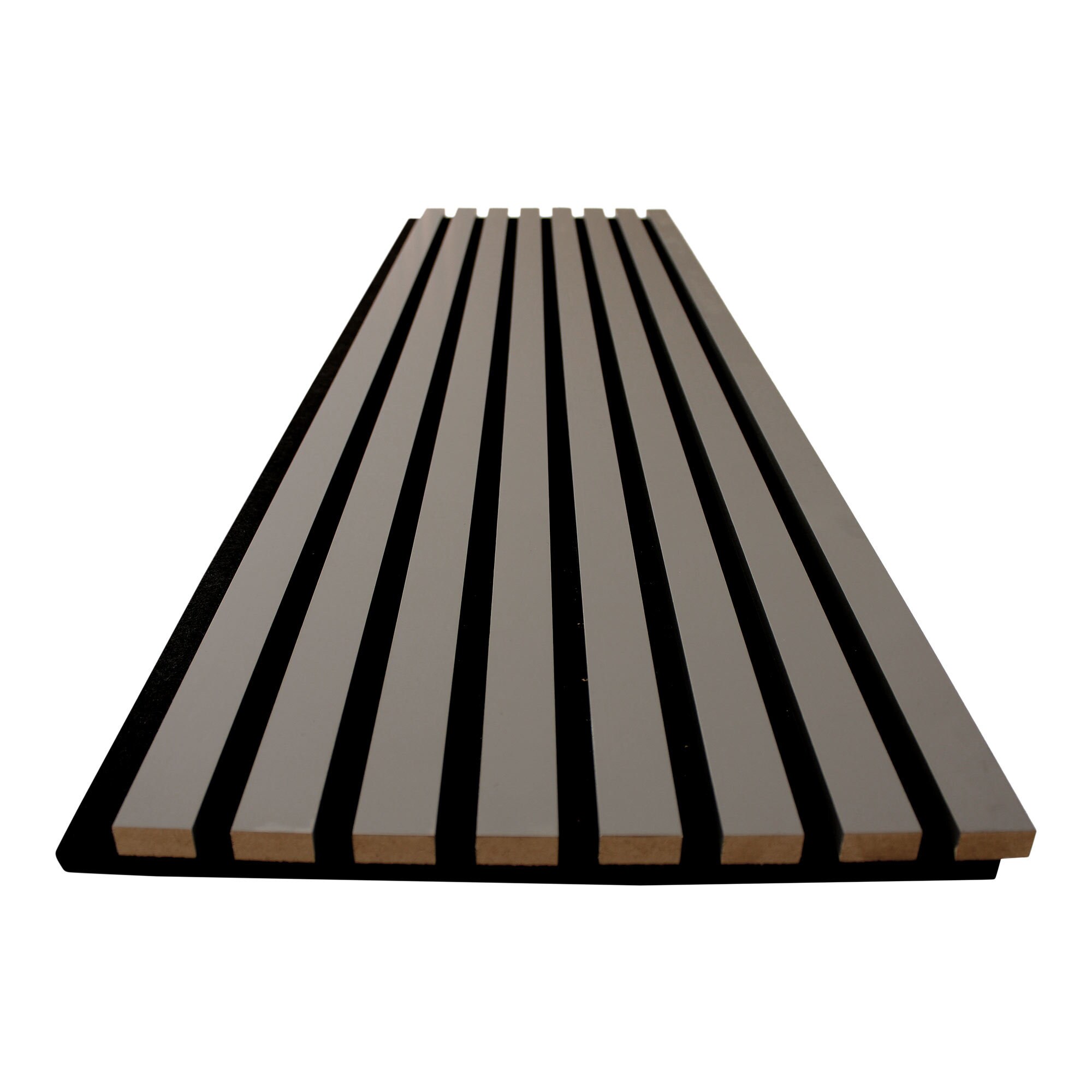 Pebble Gray Acoustic Slat Wood Paneling for Soundproofing Walls and ...