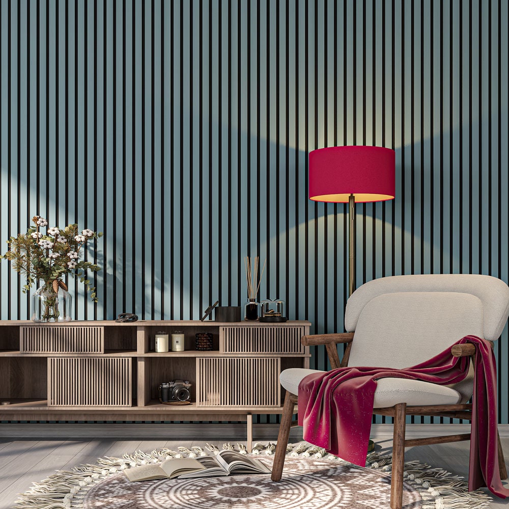 Sky Blue Acoustic Slat Wood Accent Wall Panels Limited Edition - Etsy UK